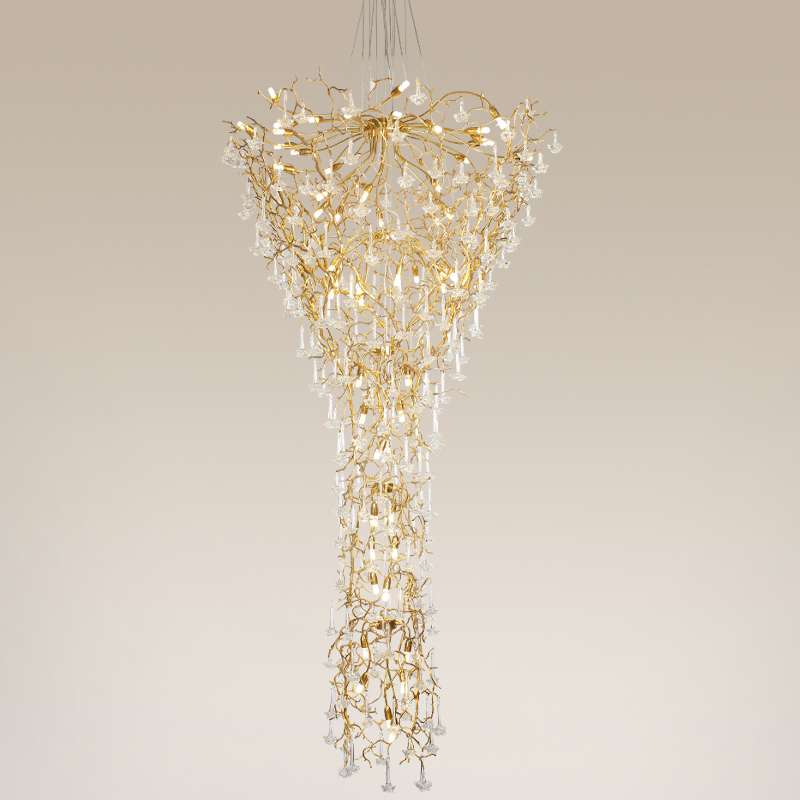 Handcrafted Copper Branch Chandelier - Unique Crystal Lighting for Luxury Interiors - Gusure ...